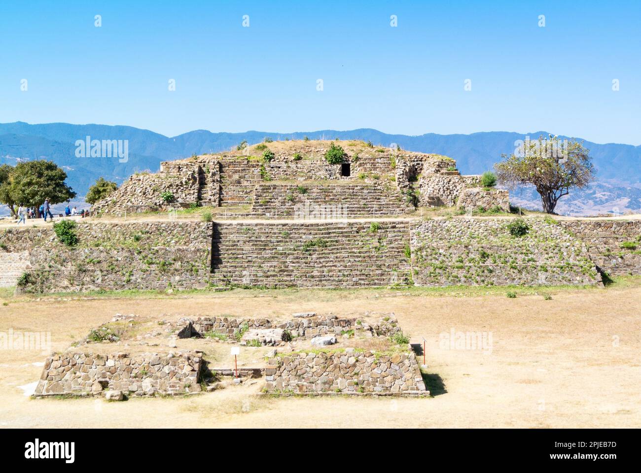 Monte Alban, Oaxaca de Juárez, Mexico, A mayan pyramid of Monte Alban ...