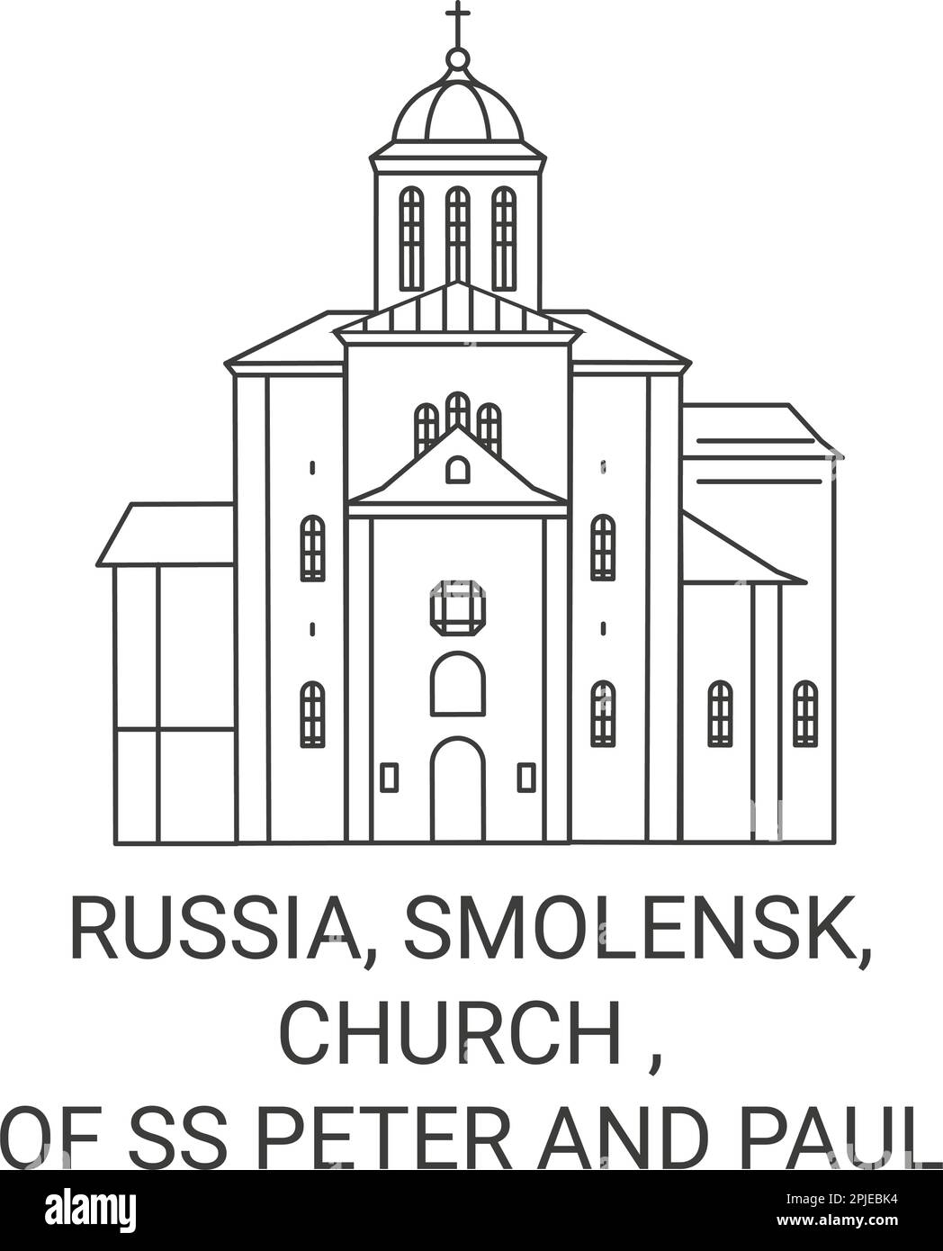 Russia, Smolensk, Church , Of Ss Peter And Paul travel landmark vector illustration Stock Vector ...