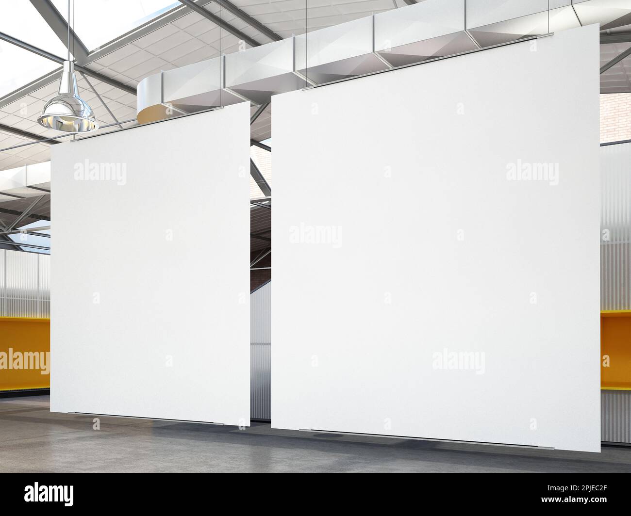 Poster Exhibition Gallery Hall interior 3D Rendering Stock Photo - Alamy