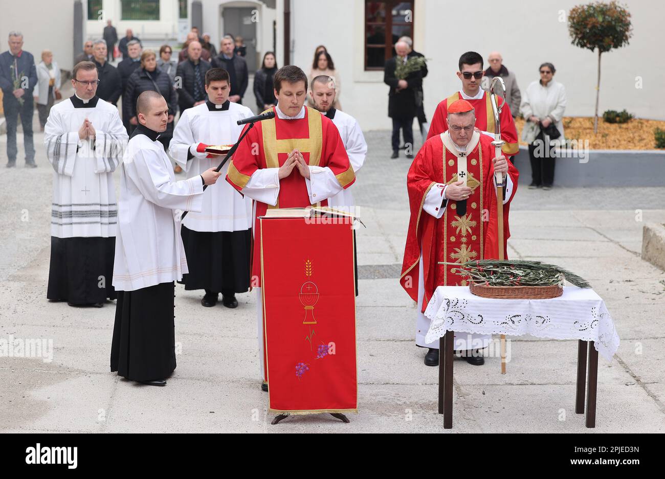 Kastel Stari, Croatia. 02nd Apr, 2023. Cardinal Josip Bozanic blesses ...