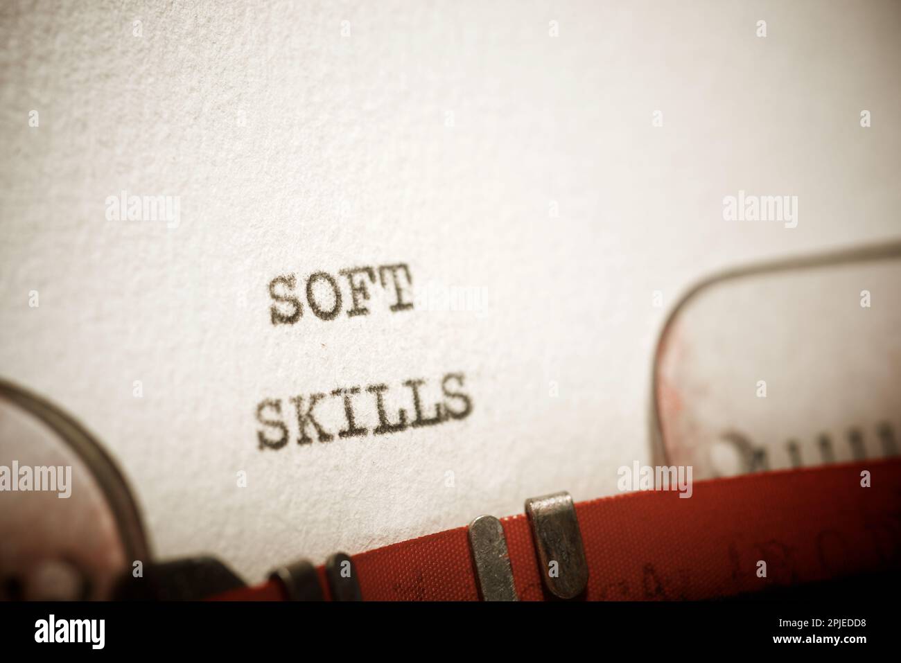 Soft skills text written with a typewriter Stock Photo - Alamy