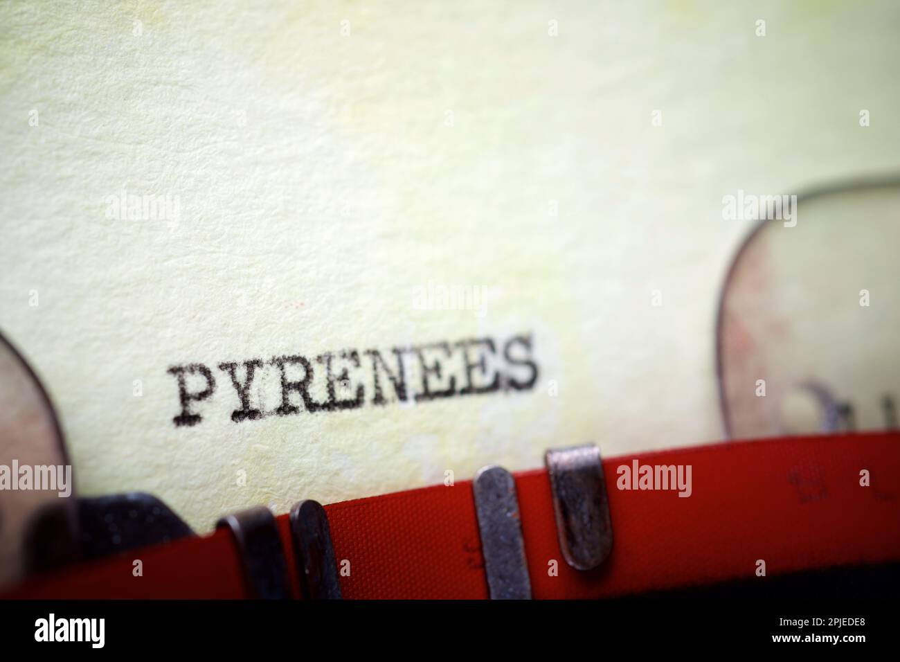 Pyrenees word written with a typewriter Stock Photo - Alamy