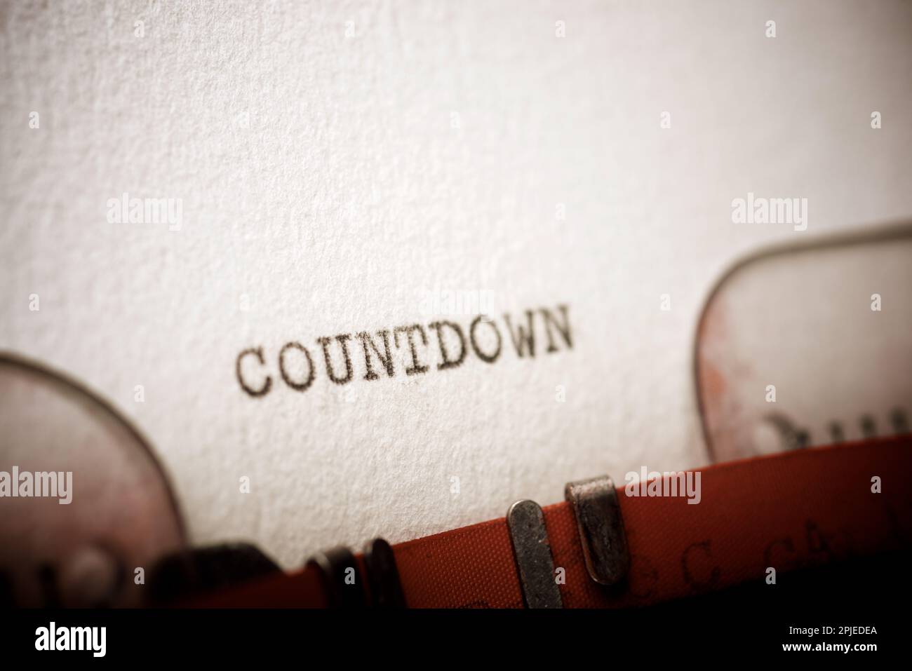 countdown word written with a typewriter Stock Photo - Alamy