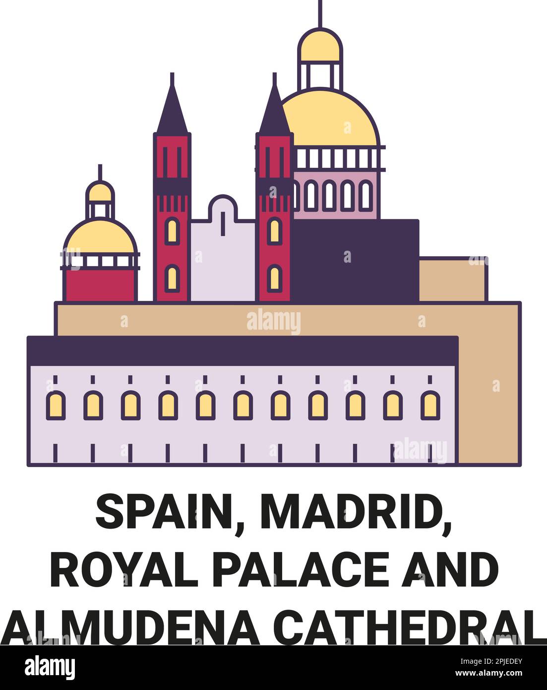 Spain, Madrid, Royal Palace And Almudena Cathedral travel landmark ...