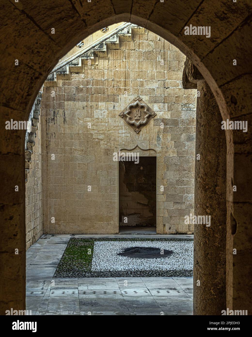 Glimpses of the internal courtyards of Palazzo Bellomo, now the ...