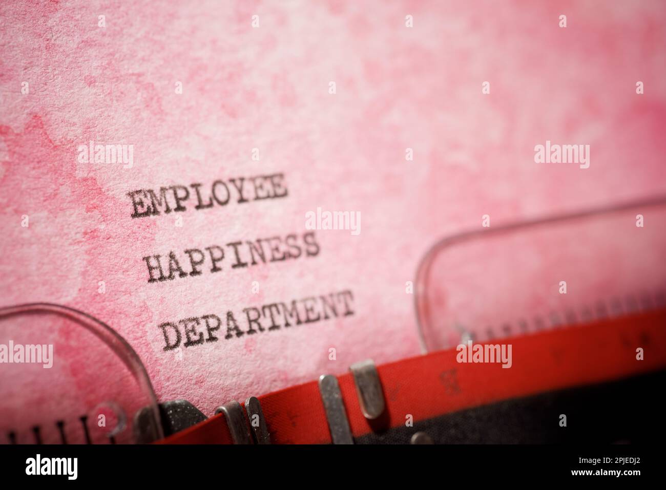 Employee happiness department text written with a typewriter Stock ...