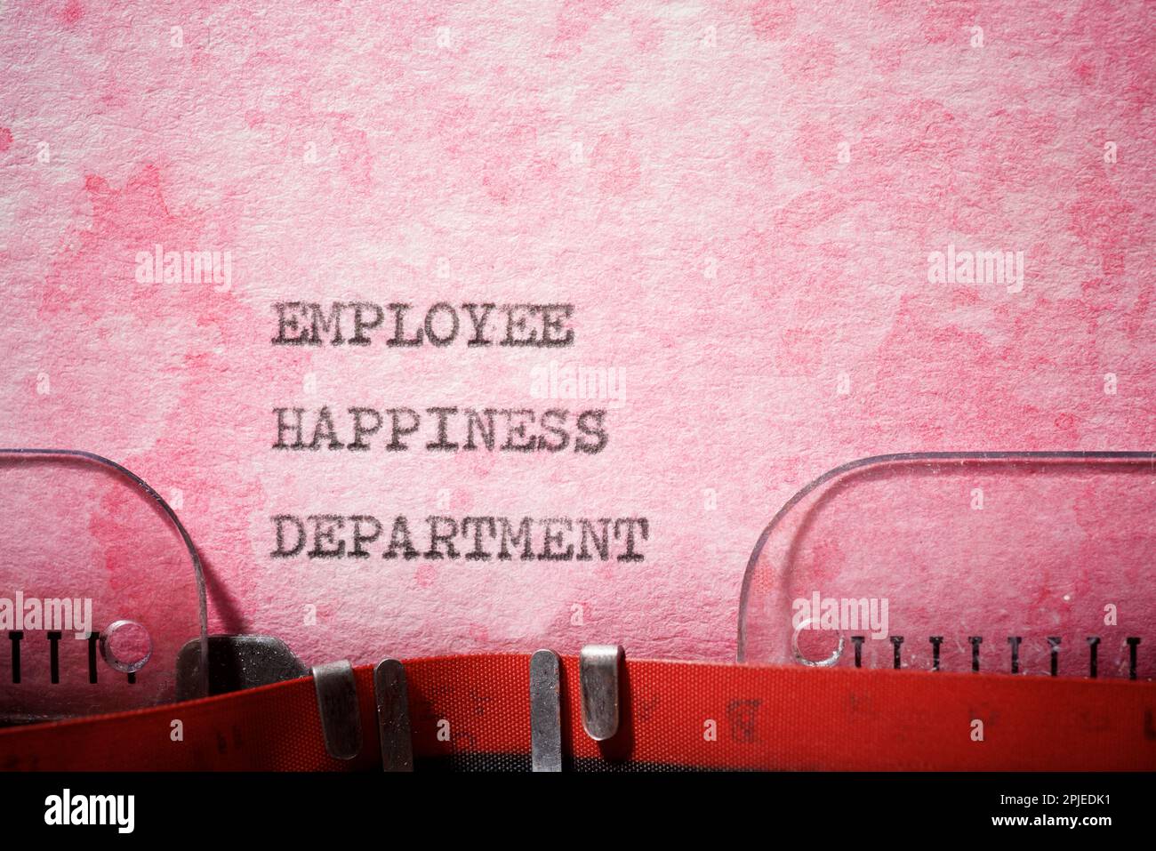 Employee happiness department text written with a typewriter Stock ...