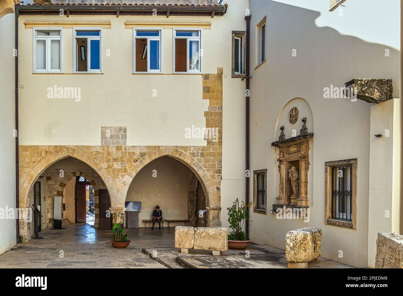 Glimpses of the internal courtyards of Palazzo Bellomo, now the ...