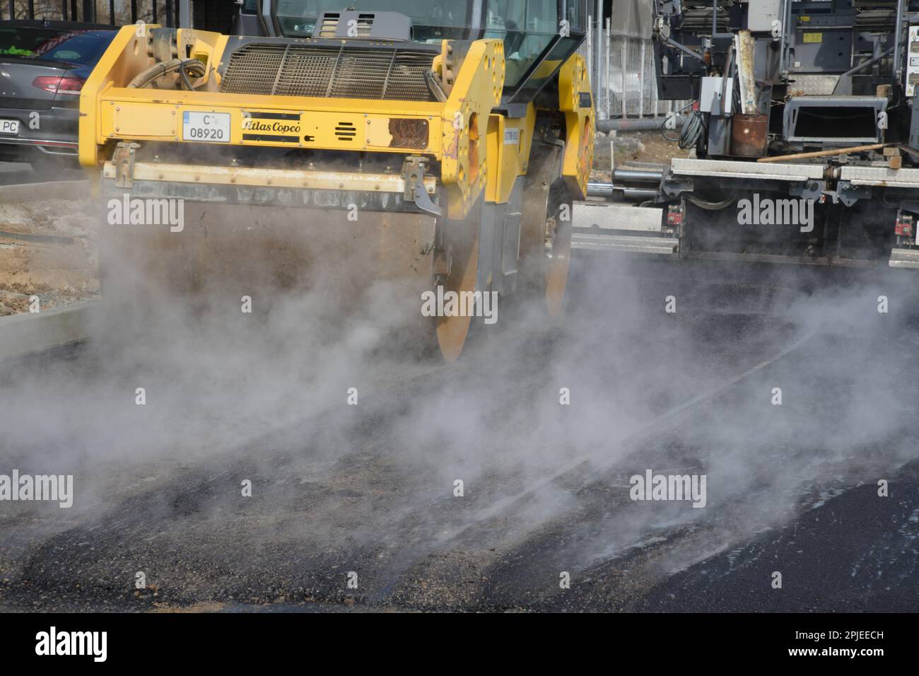 Hot asphalt spreading machine hi-res stock photography and images - Alamy