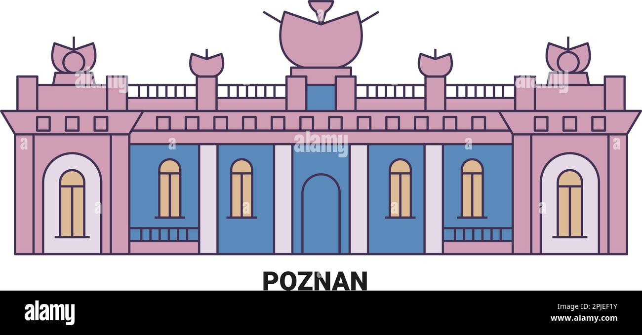 Poland, Poznan travel landmark vector illustration Stock Vector Image ...