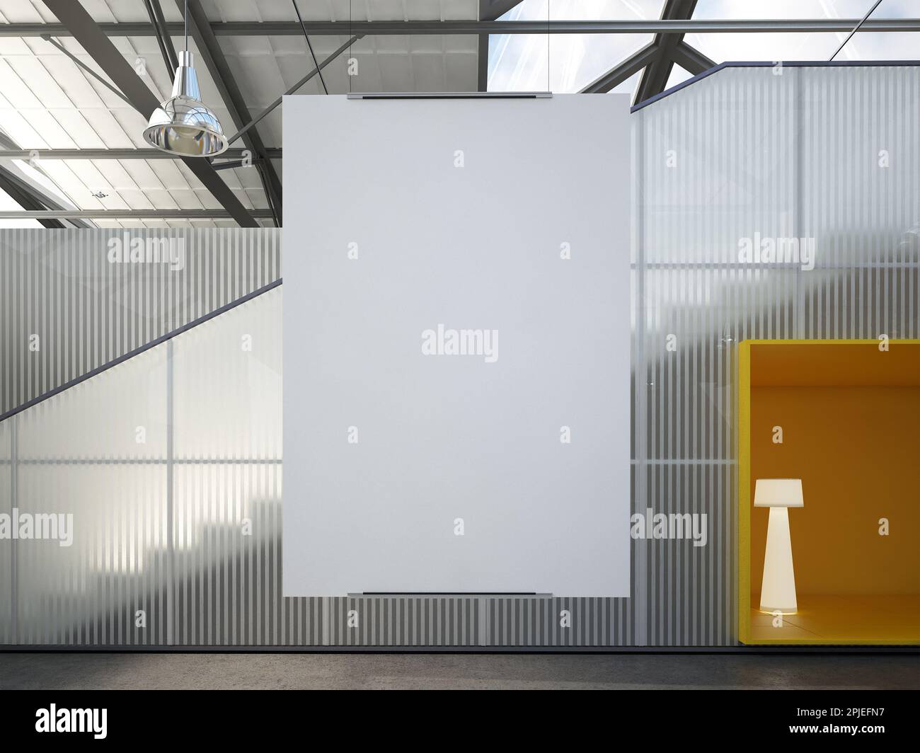 Poster Exhibition Gallery Hall interior 3D Rendering Stock Photo - Alamy
