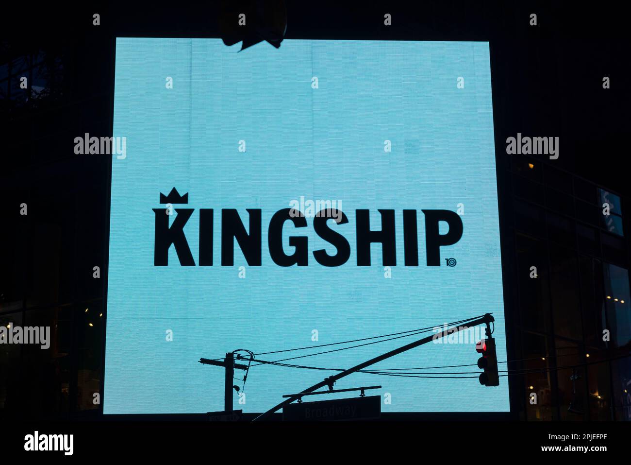 Beautiful night Broadway view with led panel lights with advertising ...