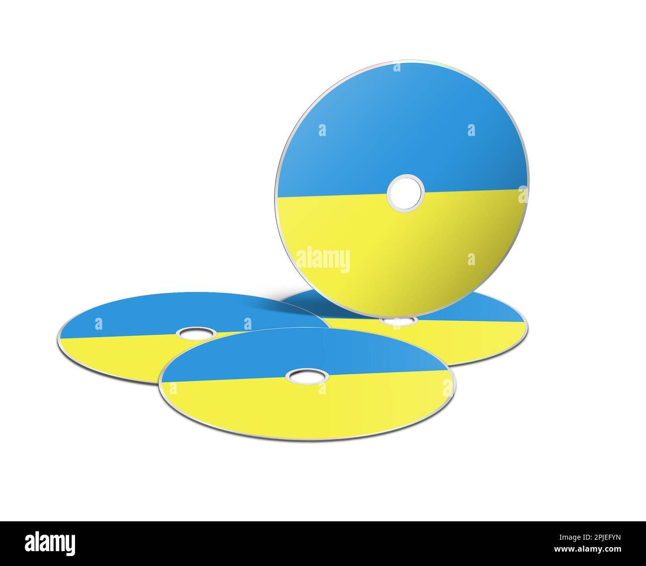 CD or DVD blank template Ukrainian flag for presentation layouts and ...