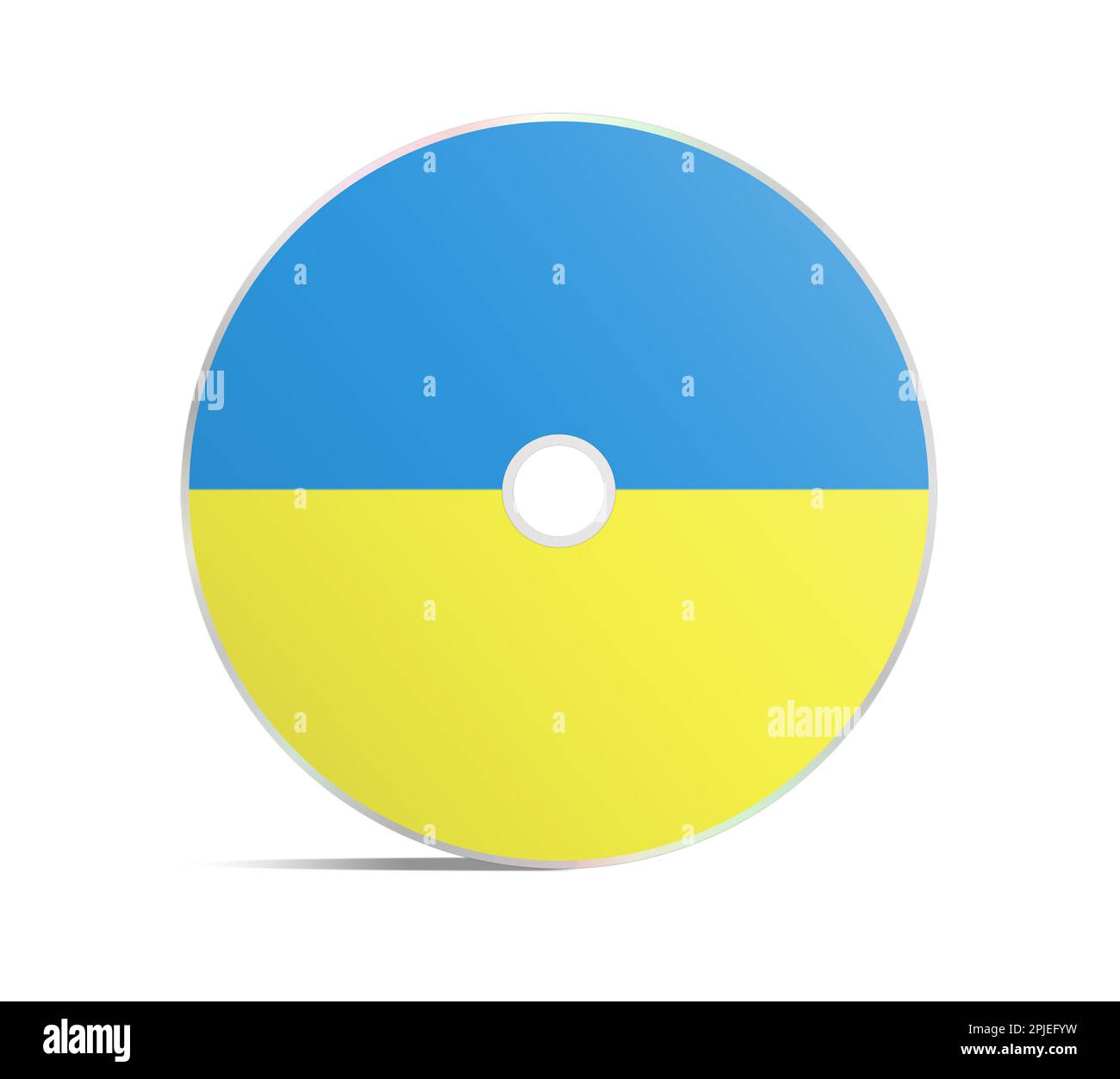 CD or DVD blank template Ukrainian flag for presentation layouts and ...