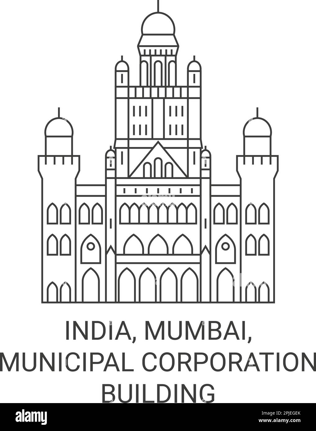 India, Mumbai, Municipal Corporation Building travel landmark vector ...