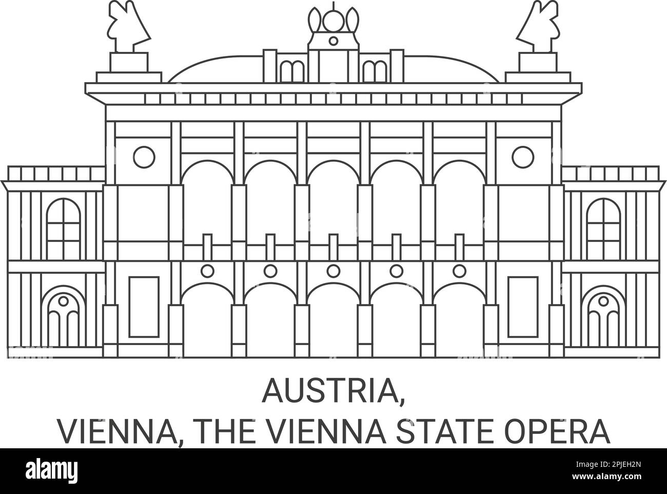Austria, Vienna, The Vienna State Opera travel landmark vector illustration Stock Vector Image ...