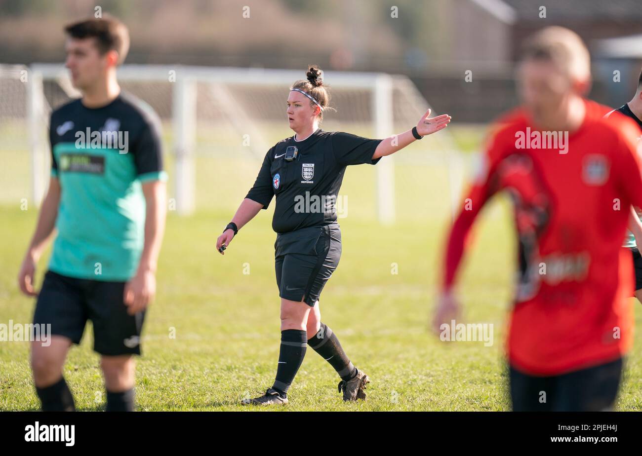 Referee Sophie Wood wears a Bodycam during a bodycam trial while ...