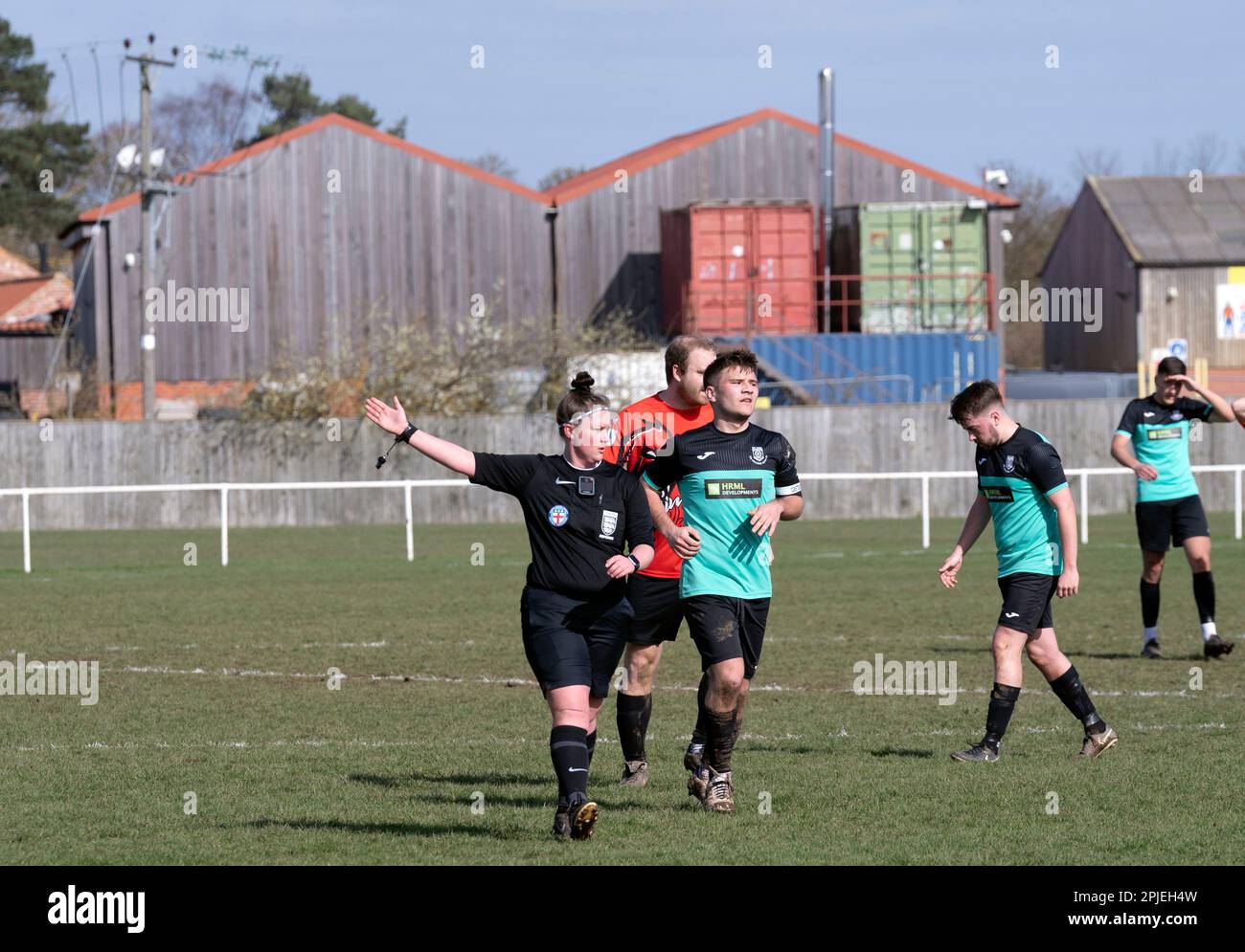 Referee Sophie Wood wears a Bodycam during a bodycam trial while ...
