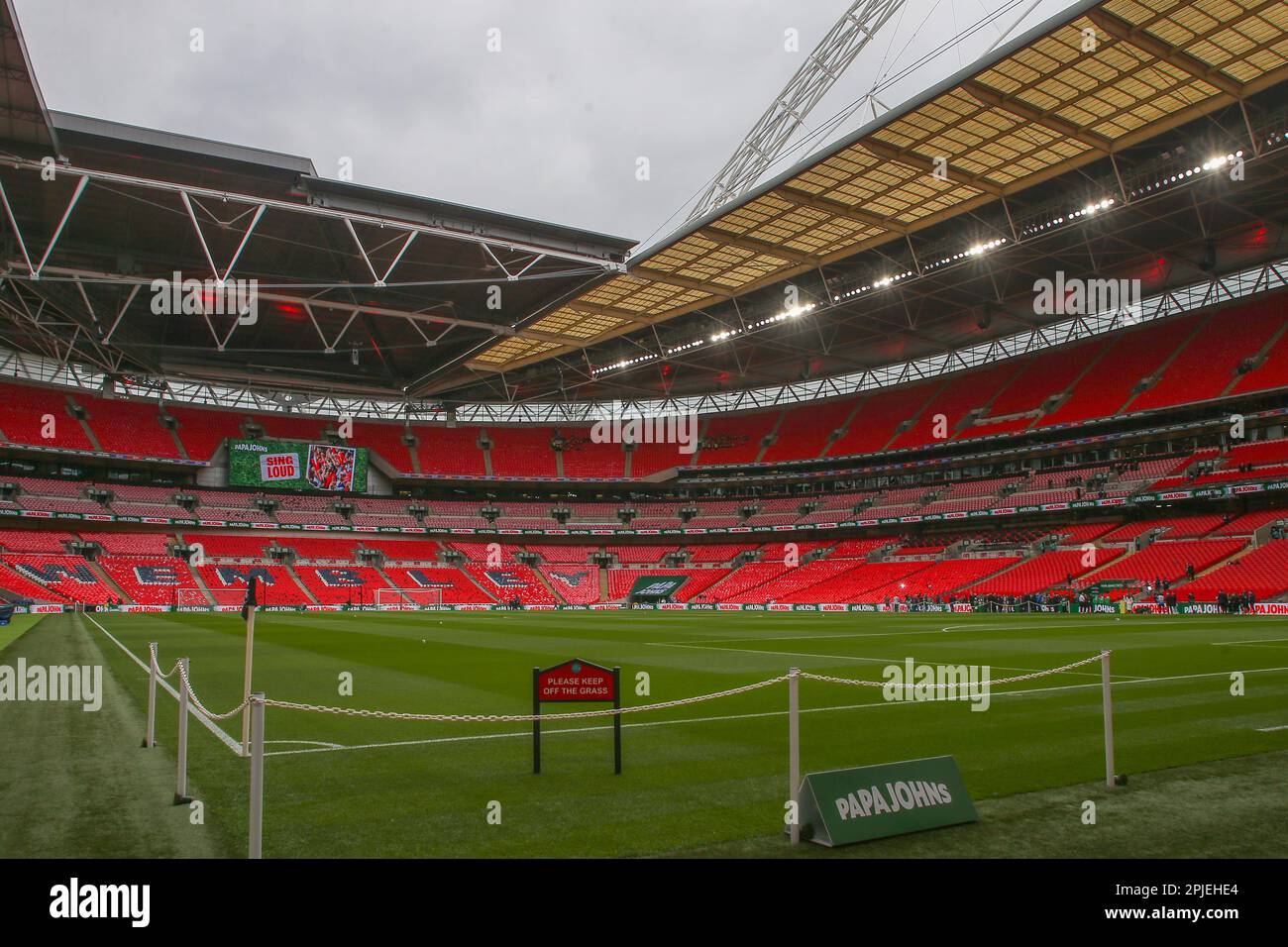 A general view inside of Wembley Stadium ahead of the Papa John's ...