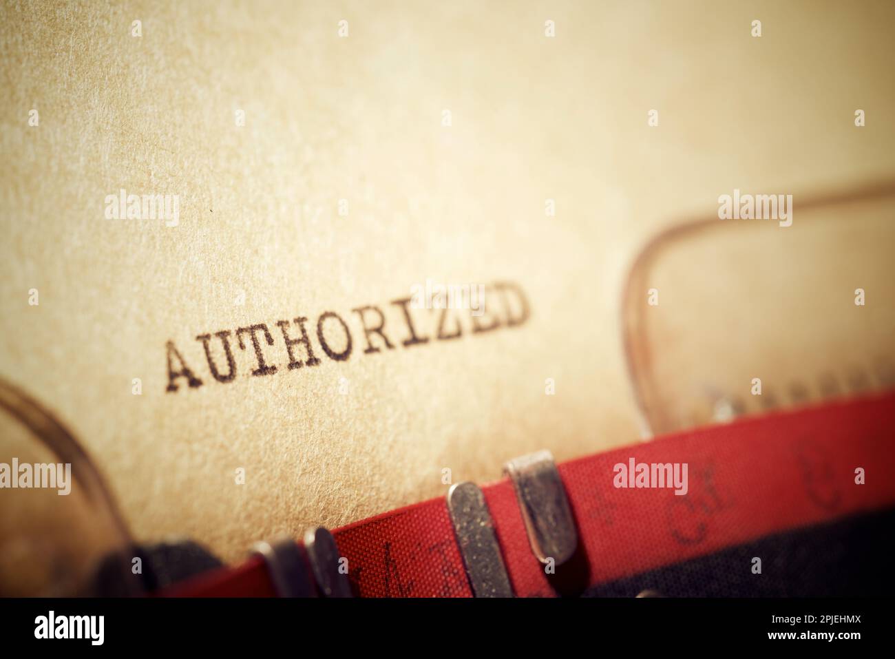 Authorized word written with a typewriter Stock Photo - Alamy