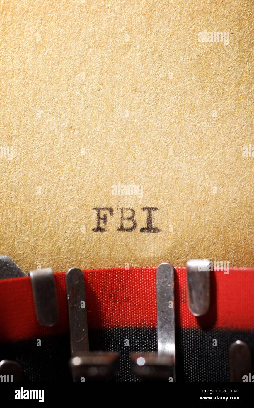 FBI word written with a typewriter Stock Photo - Alamy