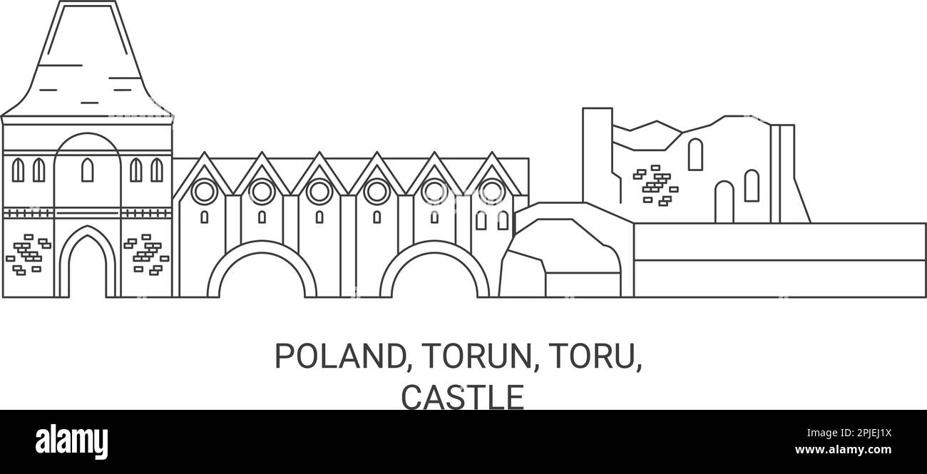 Poland Torun Toru Castle Travel Landmark Vector Illustration Stock Vector Image And Art Alamy