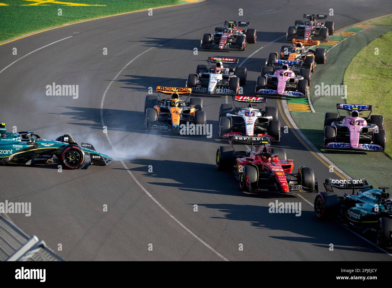 Melbourne, Australia. 2nd Apr, 2023. Re-start, #14 Fernando Alonso (ESP ...