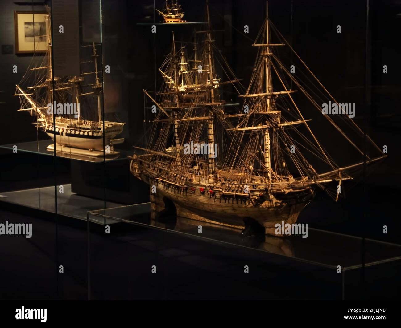 Inside the international Maritime Museum of Hamburg miniature art ships ...