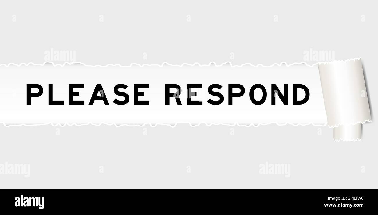 Ripped gray paper background that have word please respond under torn part Stock Vector Image ...