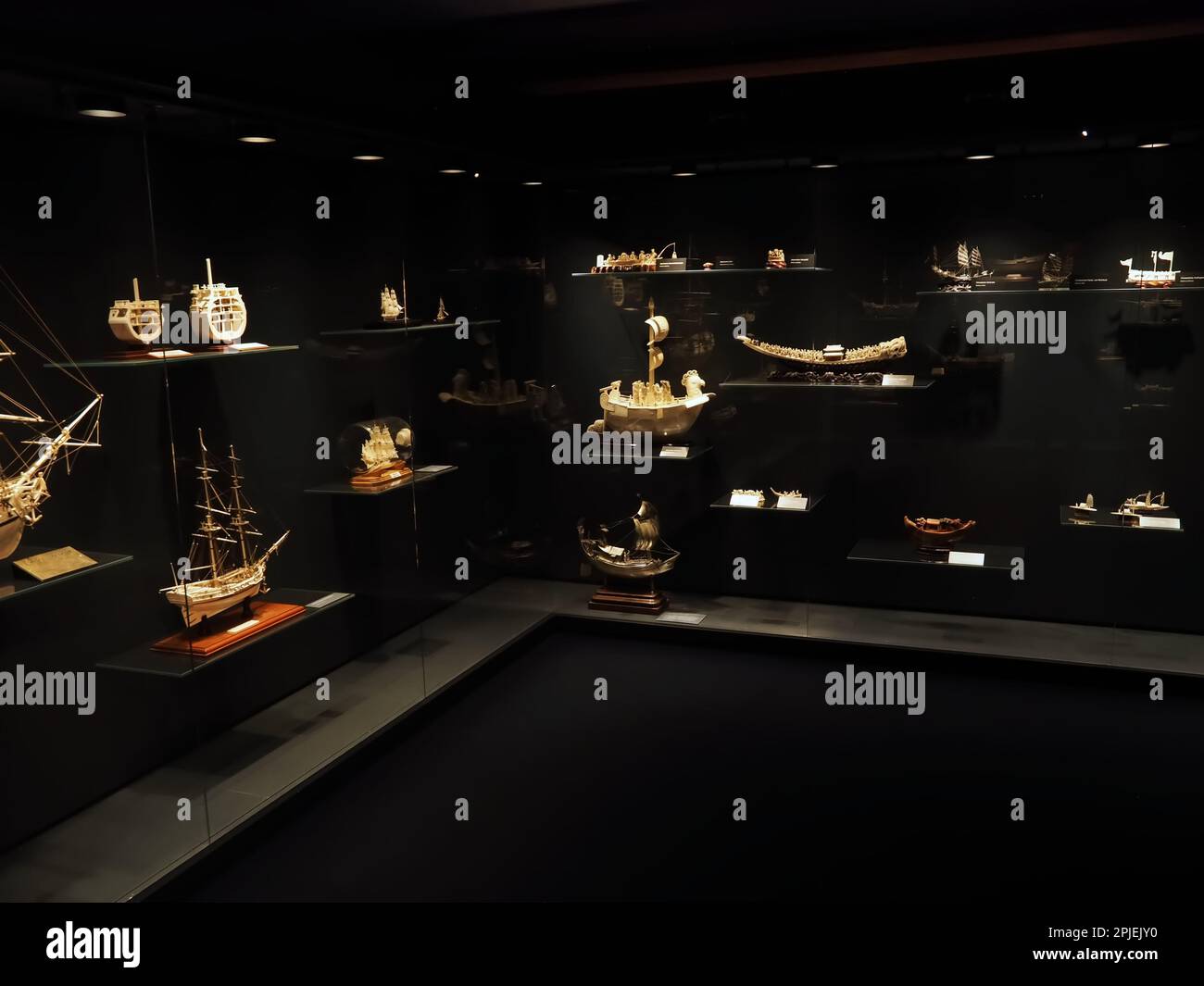 Inside the international Maritime Museum of Hamburg miniature art ships ...