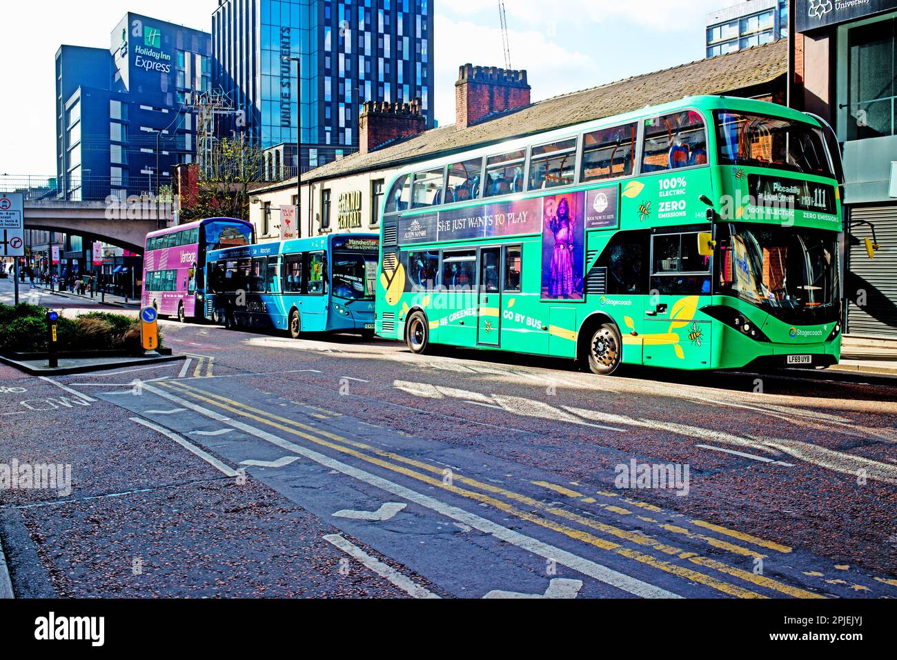 Buses, Oxford Street, Manchester, Lancashire, England Stock Photo - Alamy