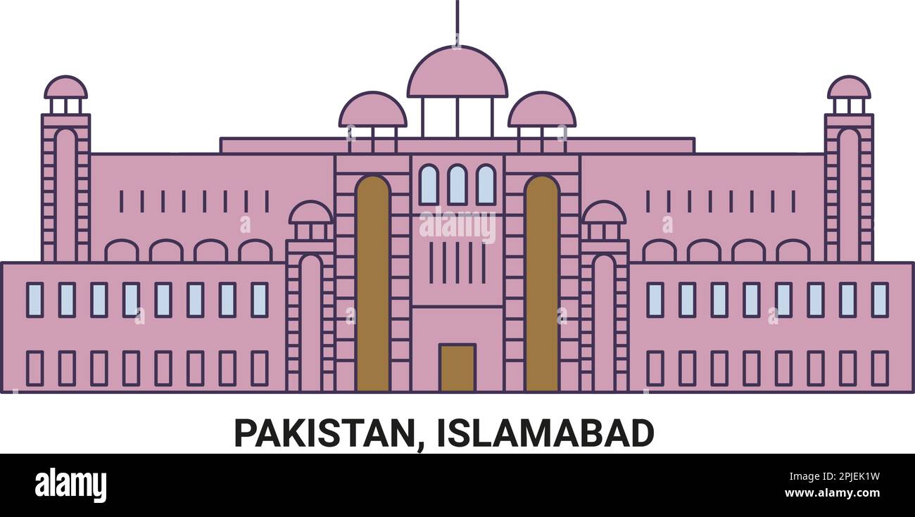 Pakistan, Islamabad travel landmark vector illustration Stock Vector ...