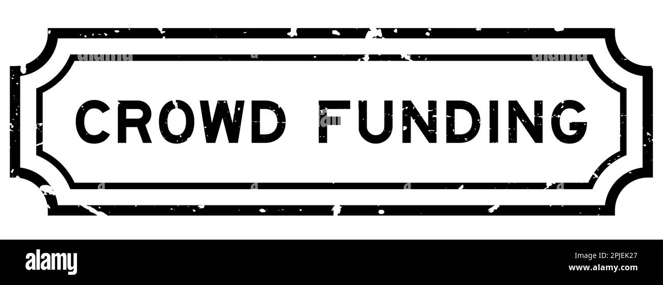 Grunge black crowd funding word rubber seal stamp on white background ...