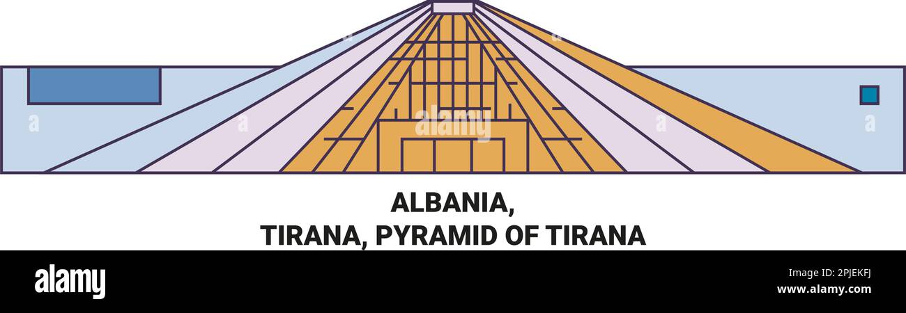 Albania, Tirana, Pyramid Of Tirana travel landmark vector illustration ...