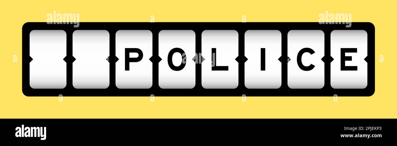 Black color in word police on slot banner with yellow color background ...