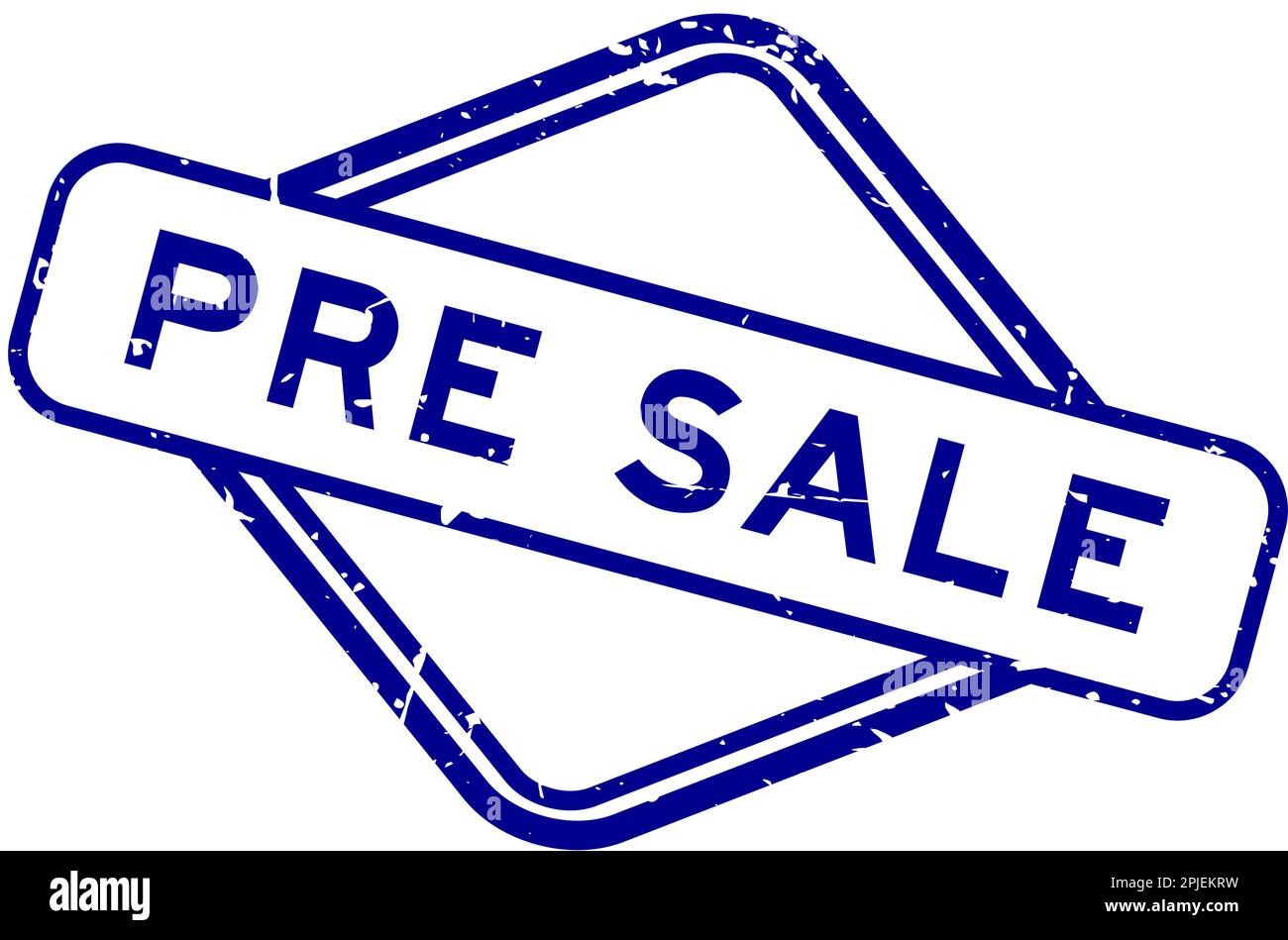 Grunge blue pre sale word rubber seal stamp on white background Stock ...