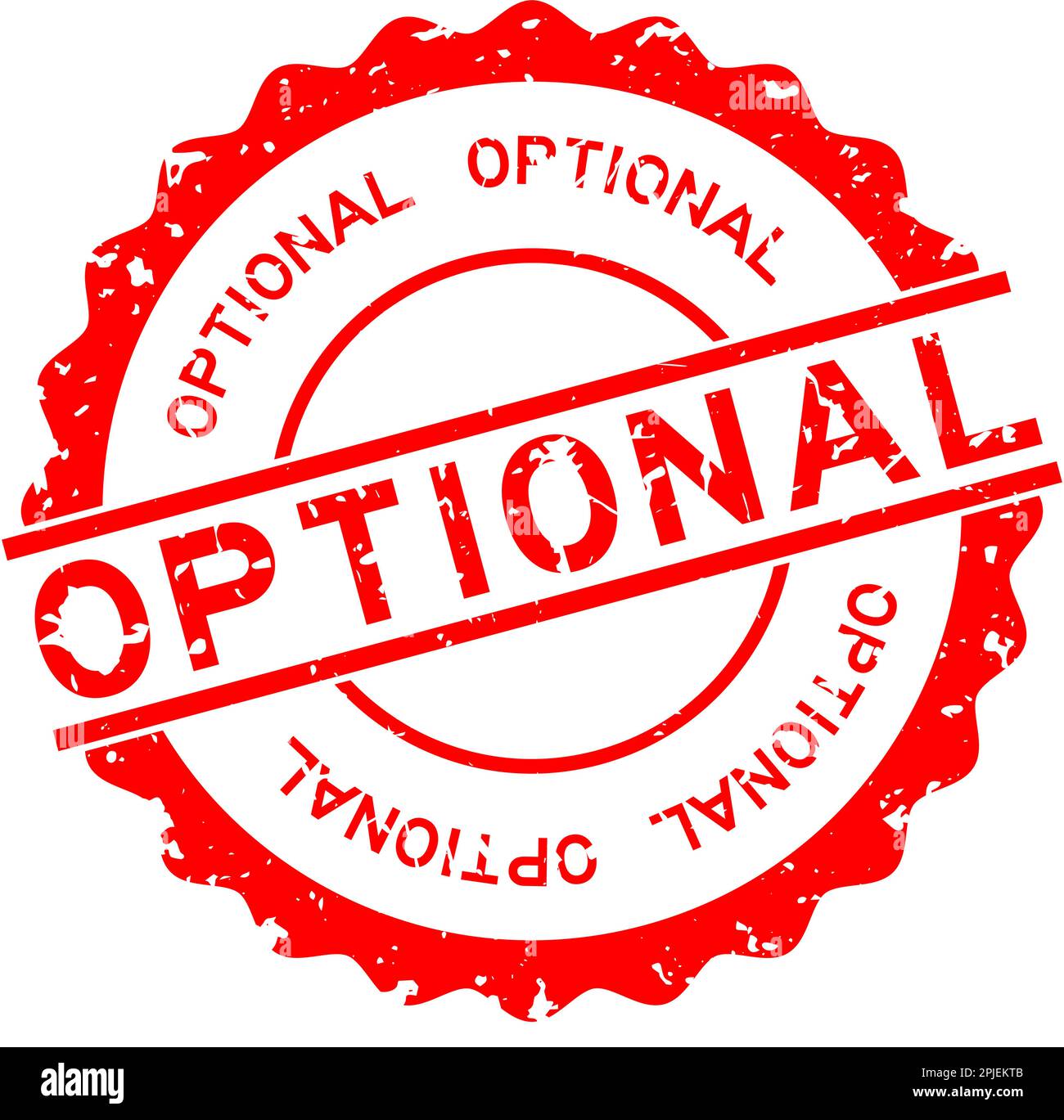 Grunge red optional word round rubber seal stamp on white background Stock Vector Image & Art ...