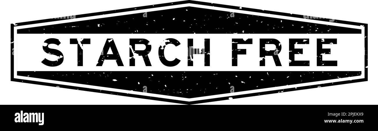 Grunge black starch free word hexagon rubber seal stamp on white ...