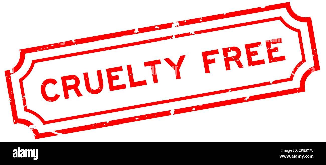 Grunge red cruelty free word rubber seal stamp on white background ...