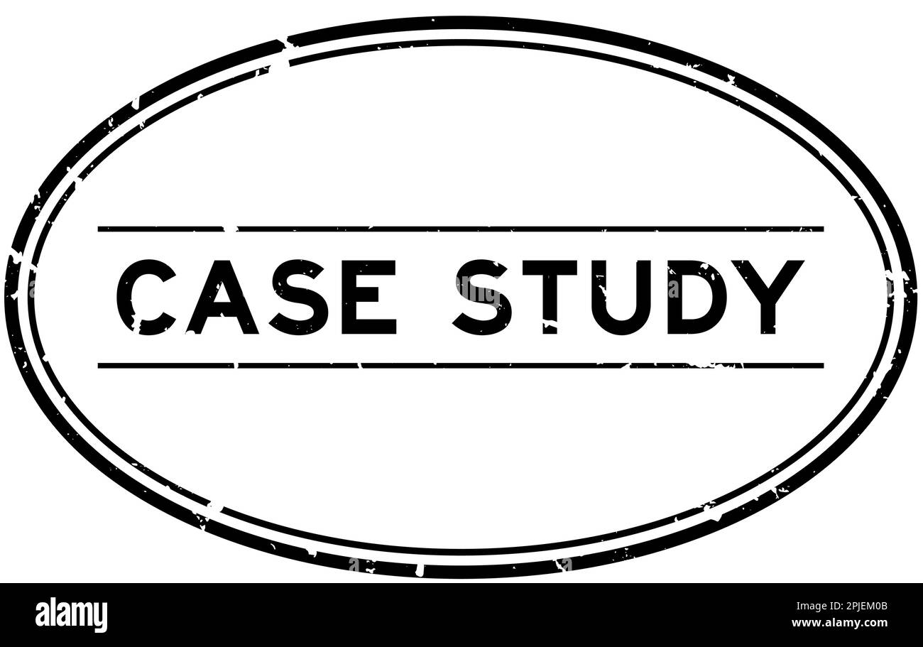 Grunge black case study word oval rubber seal stamp on white background ...