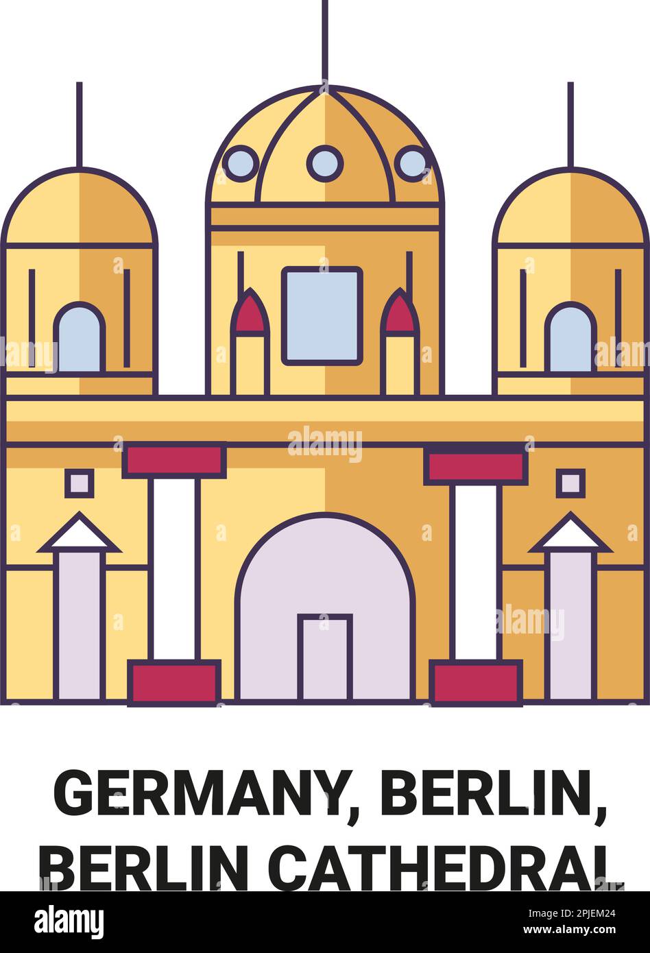 Germany, Berlin, Berlin Cathedral travel landmark vector illustration Stock Vector Image & Art ...