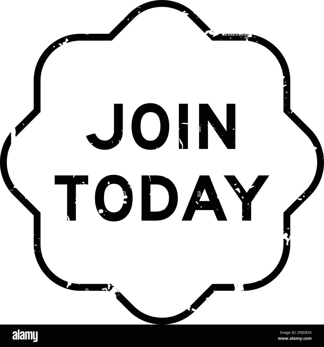 Grunge black join today word rubber seal stamp on wthie background ...