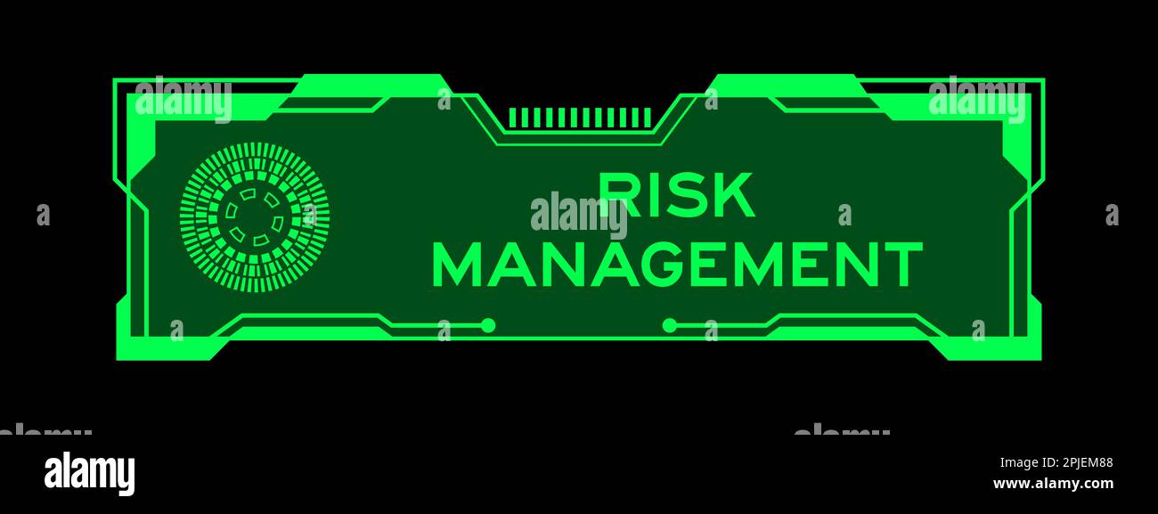 Green color of futuristic hud banner that have word risk management on ...