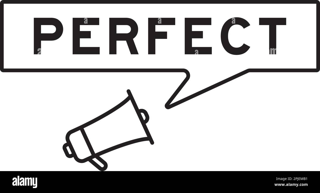 Megaphone icon with speech bubble in word perfect on white background ...