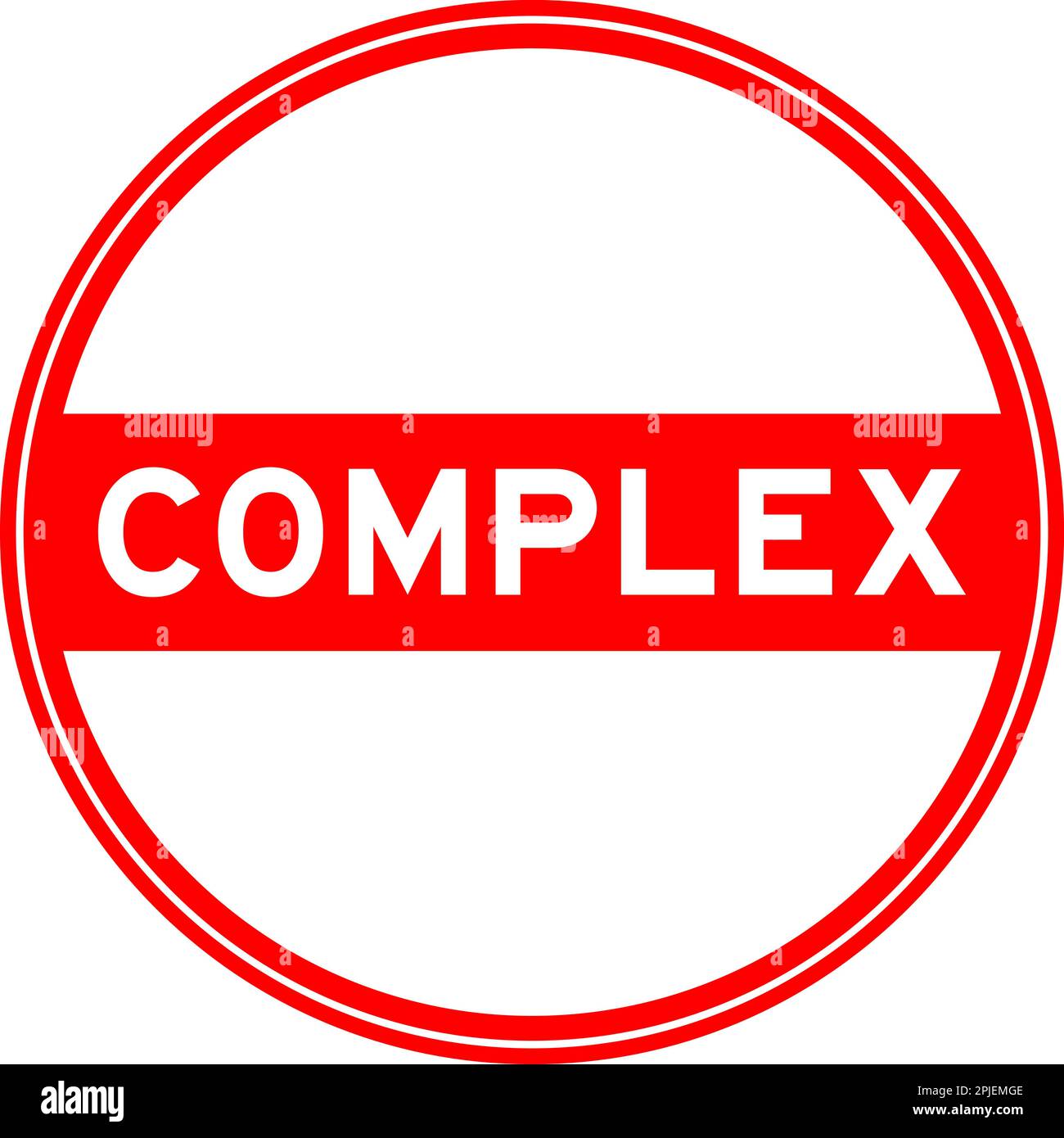Red color round seal sticker in word complex on white background Stock ...