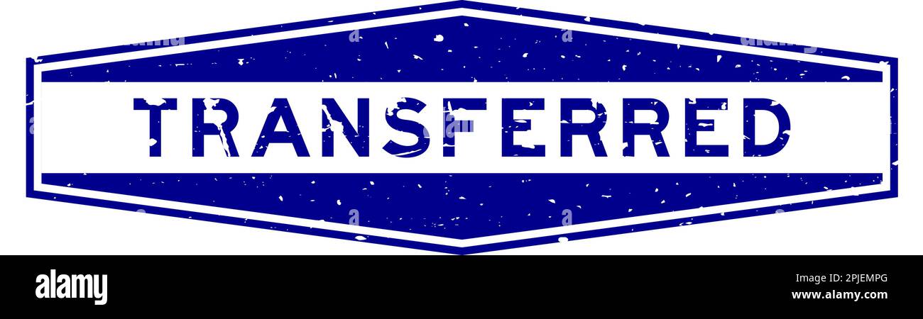 Grunge blue transferred word hexagon rubber seal stamp on white background Stock Vector Image ...