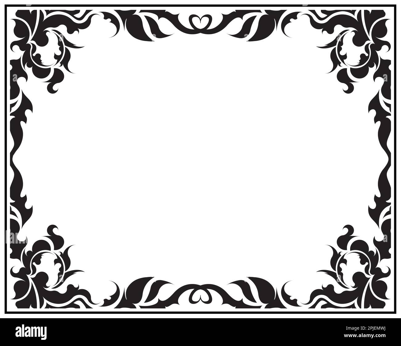 Vintage vector background - massive black frame for your design Stock ...