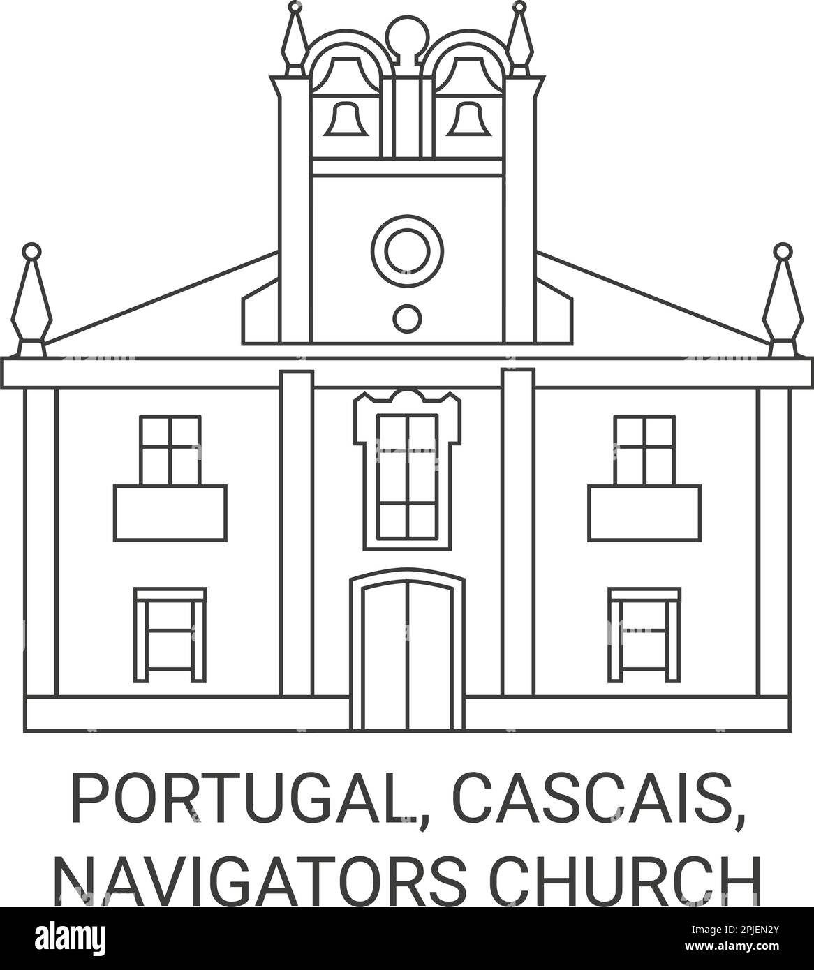 Portugal, Cascais, Navigators Church travel landmark vector ... Portugal, Cascais, Navigators Church travel landmark vector ...
