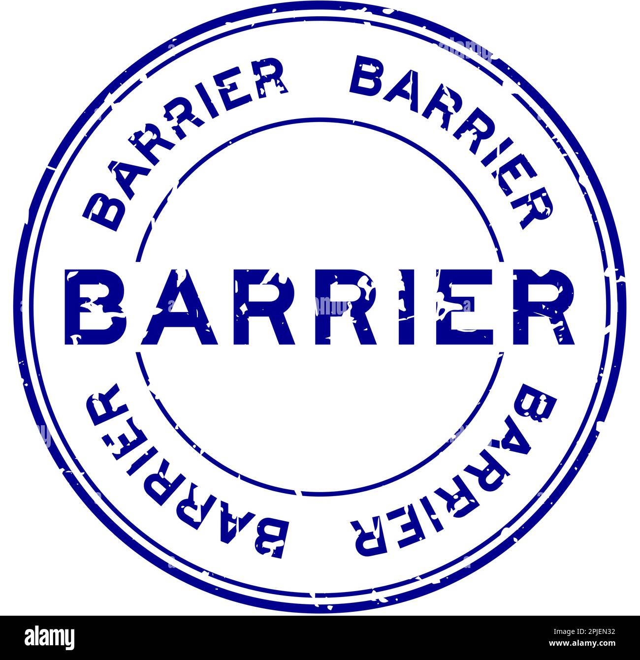 Grunge blue barrier word round rubber seal stamp on white background Stock Vector Image & Art ...