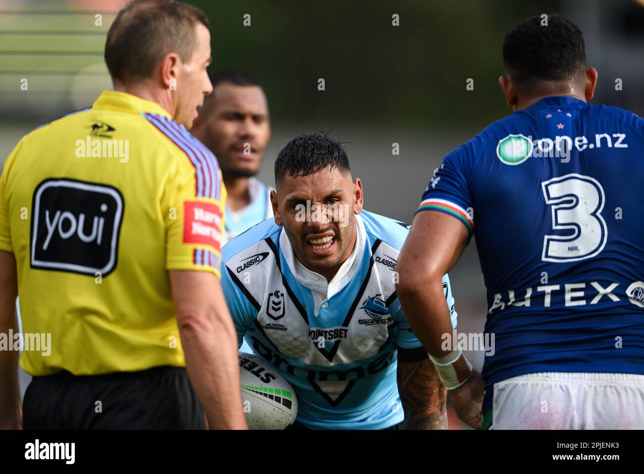 Jesse Ramien of the Cronulla Sharks looks on during the NRL Round 5 ...